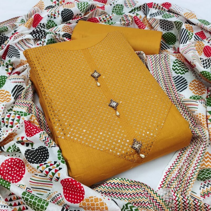 Non-Catalog Suits In Surat Embroidery With Sequence Work - SareesWala.com