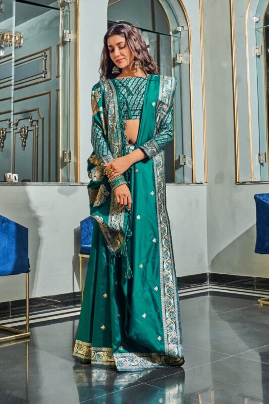 Rich Pure Silk Fabric With Dual Shade Weaving Saree 07 - SareesWala.com