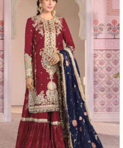 Pakistani Dress Maxi red - Pakistani Suits - SareesWala.com