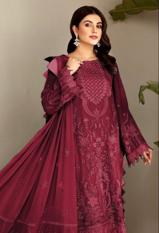 Design Of Pakistani Suits - Maroon Colour Pakistani Suits - SareesWala.com