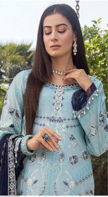 Pakistani Dress For Light Blue Colour - Pakistani Suits - SareesWala.com