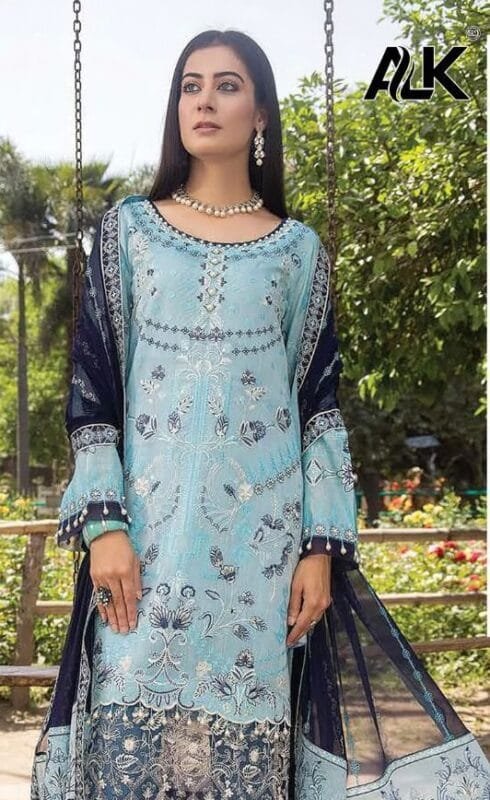 Pakistani Dress For Light Blue Colour - Pakistani Suits - SareesWala.com