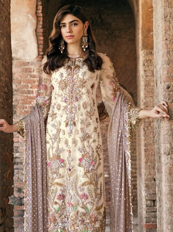 Pakistani Suits Designer - Light Gray Pakistani Suits - SareesWala.com