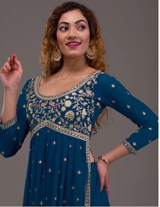 Nevy Blue Heavy GeorgetteWith Sequence Embroidery Work Pakistani Suits ...