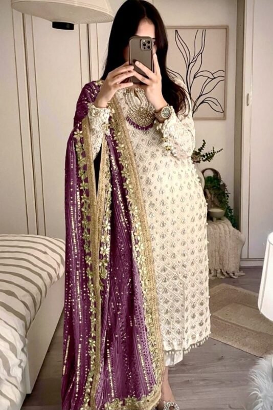 Elegant Grey Brown Pakistani Suits Dress for Timeless Sophisticati