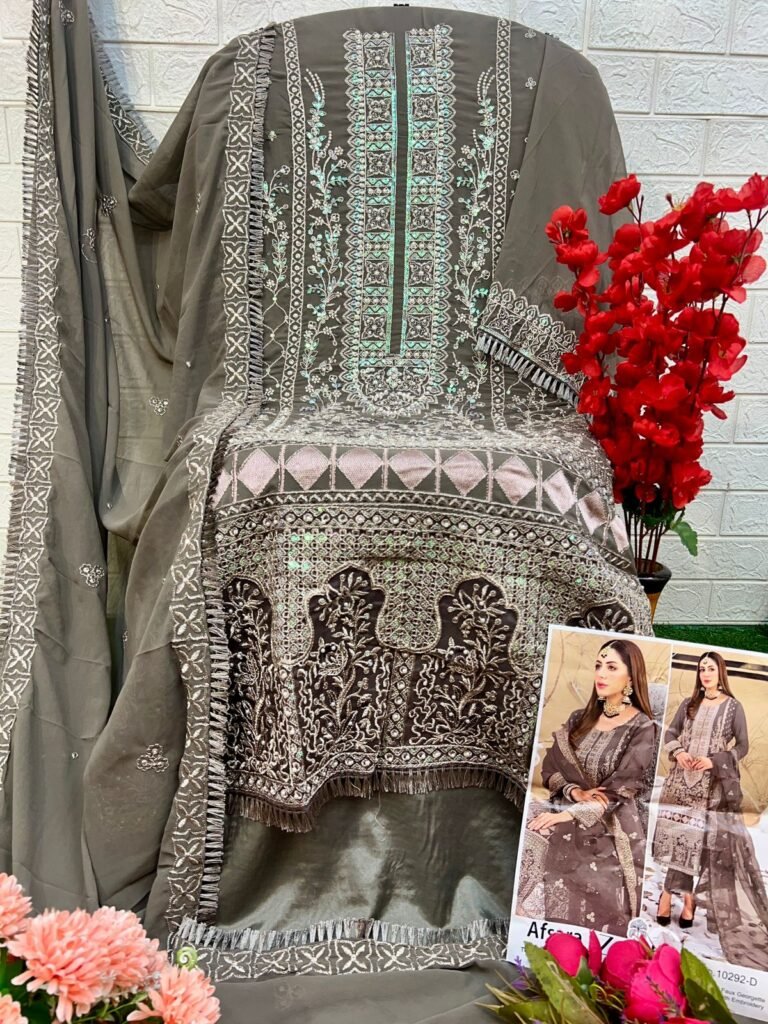 Grey Color Pakistani Suits Dress - Timeless Elegance for Modern